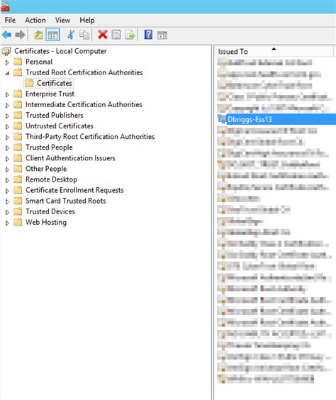 Adding A Self Signed Certificate To “trusted Root Certification