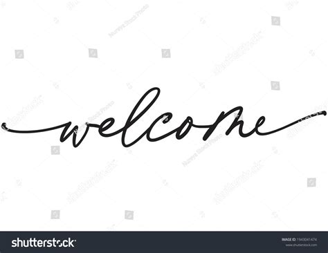 Welcome Hand Lettering Text Black On Stock Vector Royalty Free