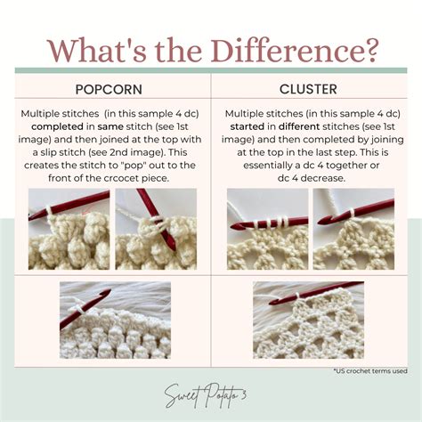 Whats The Difference Puff Bobble Popcorn And Cluster Stitches
