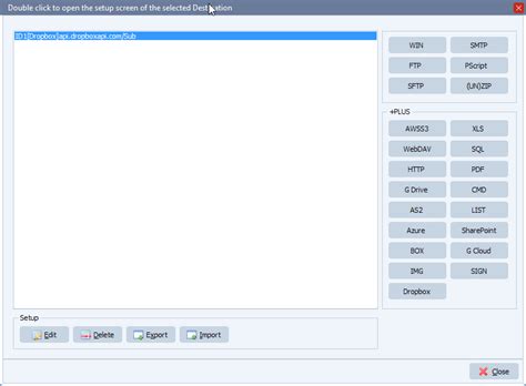 Dropbox As Destination In Development File Transfer Tool From Limagito