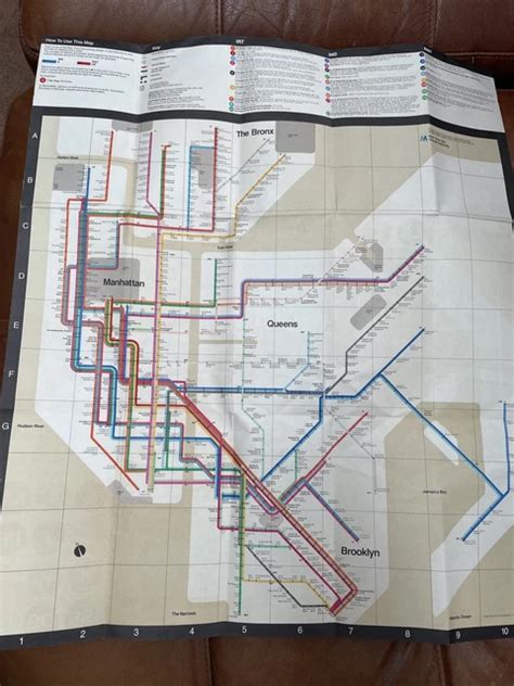 Vintage 1972 New York City Subway Map Guide Moma Massimo Vignelli