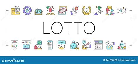 Conjunto De Iconos De Colección De Juegos De Lotto Vector
