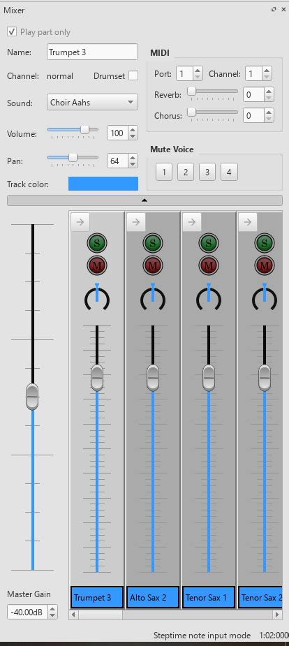 Dropdown Box In Mixer Musescore