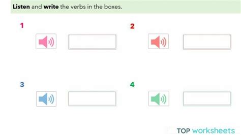 L9 A4 Verbs Listening Interactive Worksheet Topworksheets