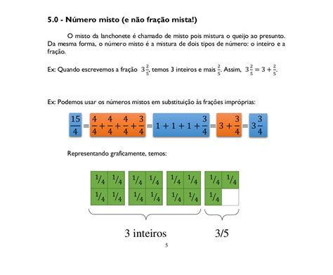 Número misto Atividades de Matemática