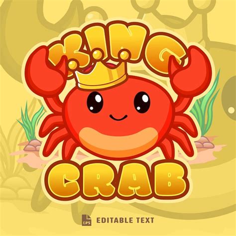 A Cute Clipart Image Of A Crab Wearing A Golden Crown With The Text