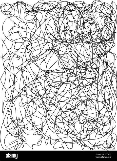 Random Abstract Chaotic Lines Pattern Vector Art Illustration Stock