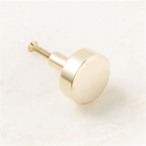 Curveaux Curved Round Unlacquered Polished Brass Knob 125 Reviews Cb2