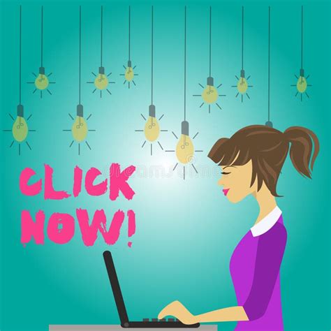 Word Writing Text Click Now Business Concept For By Pressing Button On