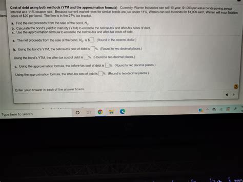 Answered Cost Of Debt Using Both Methods Ytm… Bartleby