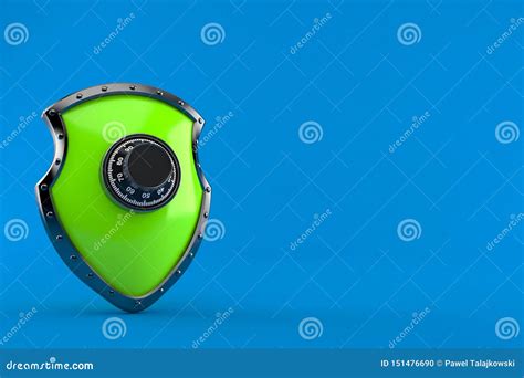 Protective Shield With Combination Lock Stock Illustration