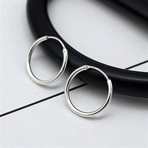 Silver Hoop Earrings Cartilage Endless Small Hoop Earrings Set For