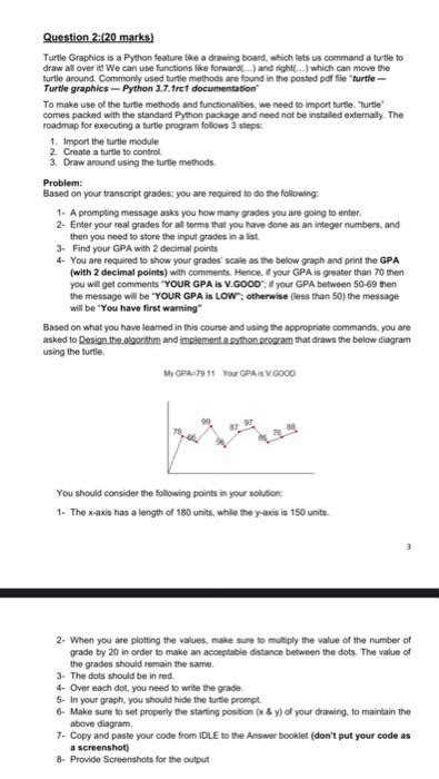 Solved Question 220 Marks Turtle Graphics Is A Python