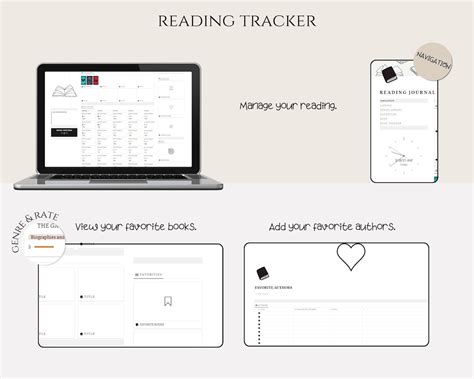 Digital Reading Journal Notion Template Reading Planner Notion Dashboard Notion Aesthetic
