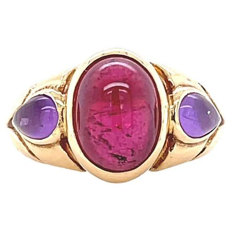 Vintage Bvlgari Ruby Amethyst Gold Ring At 1stdibs