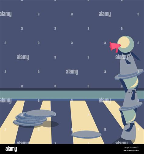 Robots Standing Over One Another And Presenting Important Messages With