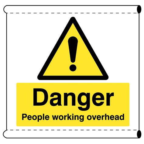 Scaffold Banner Danger People Working Overhead