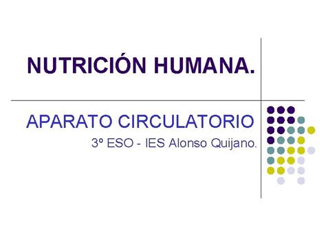 NUTRICIN HUMANA APARATO CIRCULATORIO ESO IES Alonso