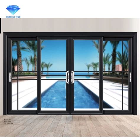 Heavy Duty Big Vision Thermal Break Glass Door Aluminum Customized