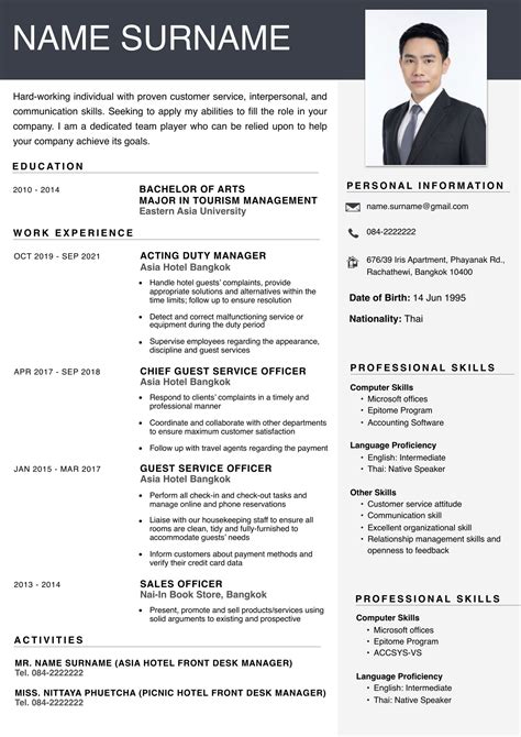 รับทำเรซูเม่ Resume และซีวี Cv