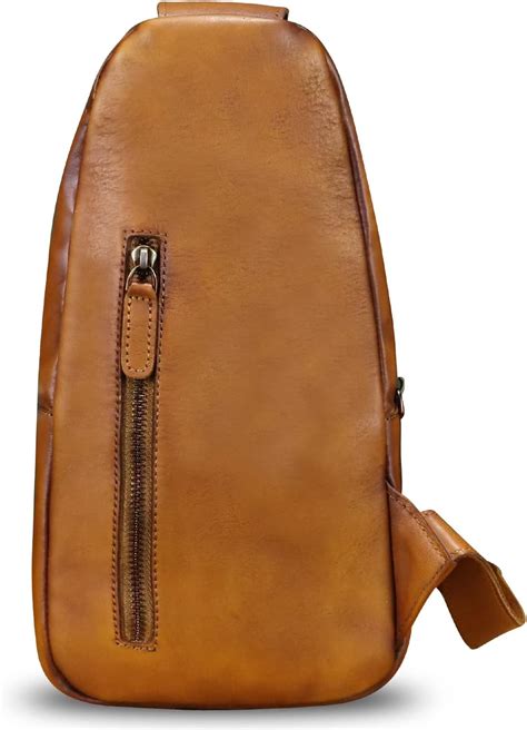 Genuine Leather Sling Bag Crossbody Purse Handmade Hiking Daypack