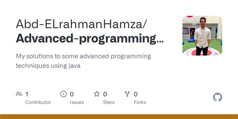 Github Abd Elrahmanhamzaadvanced Programming Techniques My Solutions To Some Advanced