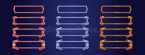 empty rectangle game frames in medieval style stock vector