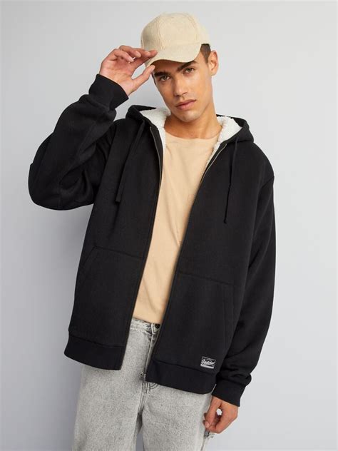 Sudadera Con Cremallera Y Capucha De Borreguito Negro Kiabi 2500€