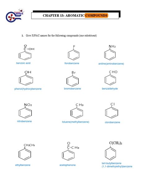 Nomenclature Aromatic Compounds Answer Pdf Benzene Chemical