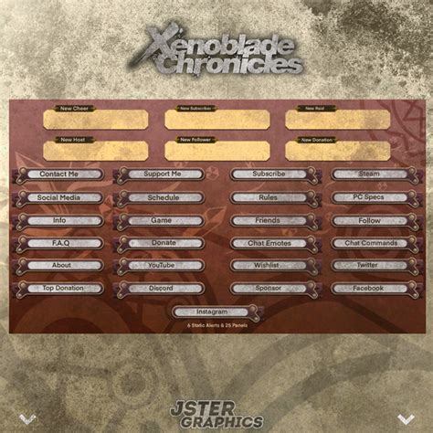 Xenoblade Chronicles Stream Overlay Package Jster Graphicss Ko Fi Shop