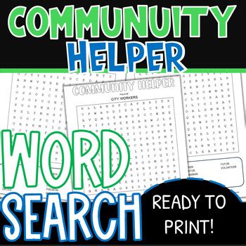 Community Helpers Word Search Bundle 8 Puzzles Of Everyday Heroes By