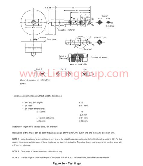 Iec 61032 표준 관절형 테스트 프로브 10n 추력 포함 Lisun