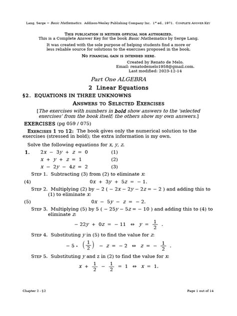 En 0202 Serge Lang Basic Mathematics Answers Download Free Pdf