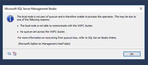 Sql Availability Group Setup The Local Node Is Not Part Of Quorum