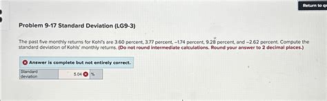 Problem 9 17 ﻿standard Deviation Lg9 3 The Past Five
