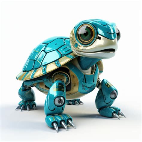 Premium Photo Cute Turtle Robot Robotic Reptile Isolated Over White