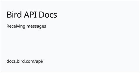 Receiving Messages Bird Api Docs