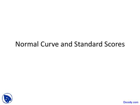 Normal Curve And Standard Scores Applied Statistics Lecture Slides