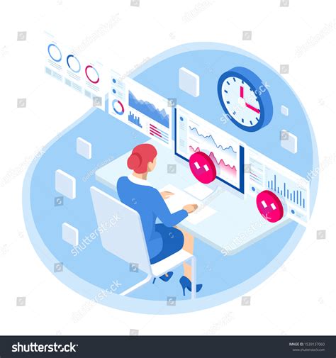 Isometric Business Data Analytics Process Management Stock Vector Royalty Free 1539137060
