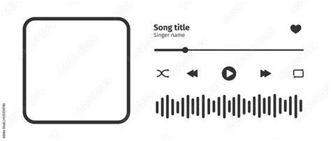 poster audio player interface design element with song photo frame