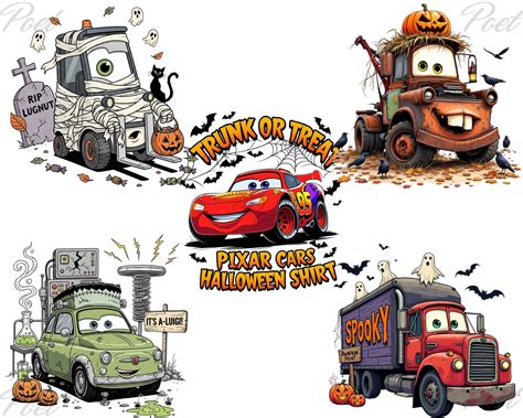 Cars Halloween Png Bundle Luigi Mater Fillmore Digital Download Etsy