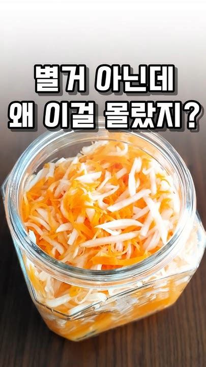 별거 아닌데 왜 이걸 몰랐지 천연소화제 당근무초절임 무절임 만들기 Youtube