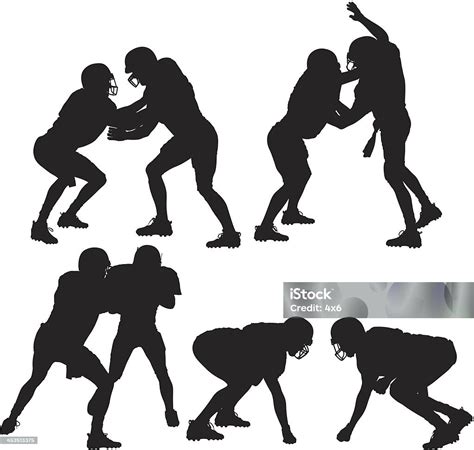 실루엣 선수들이 American Football Player 미식축구 선수에 대한 스톡 벡터 아트 및 기타 이미지 미식축구