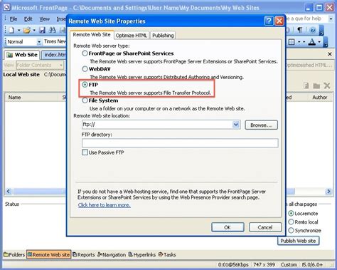 How To Publish Your Site Using Ftp In Frontpage Bluehost