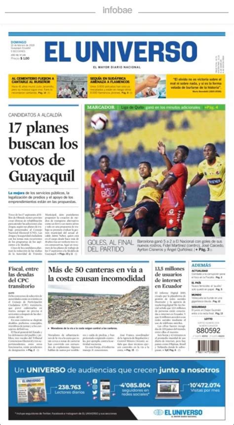 El Universo Ecuador 10 De Febrero De 2019 Infobae