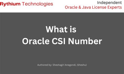 Oracle Csi Number What Is This Java License Experts