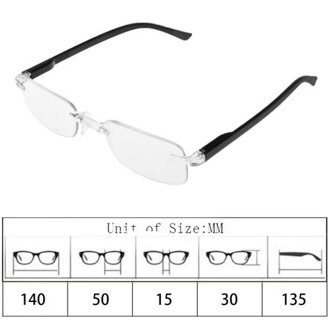 Presbyopic Glasses Reading Eyeglasses One Piece Rimless Clear Lens 1