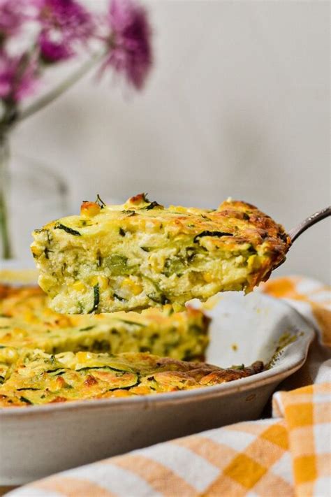 Zucchini Corn And Feta Crustless Quiche Foodtalk