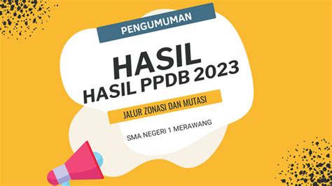 Pengumuman Hasil Seleksi PPDB JALUR ZONASI MUTASI Tahun 2023 SMA