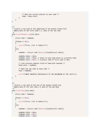 C Program To Insert A Node In Doubly Linked List PDF